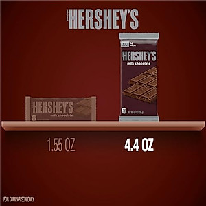 HERSHEY'S Milk Chocolate XL, Candy Bars, 4.4 oz (12 Count, 16 Pieces)