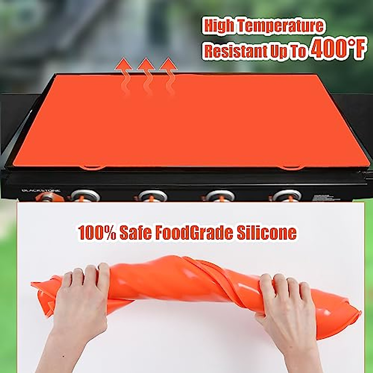 36'' Griddle Mat for Blackstone, Cuttable Silicone Griddle Mat Non-Stick Grill Mats Griddle Grill Silicone Cover Griddle Protective Mat Griddle Mat Protector (36/28/22inch)