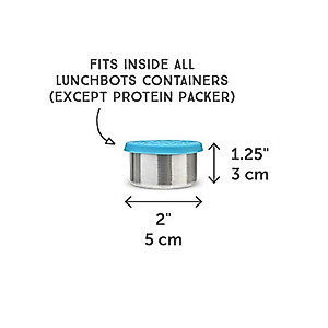 LunchBots 1.5oz Leak Proof Dips Condiment Containers - Set of 3 (1.5 oz) - Spill Proof in Bags and Bento Boxes - Food Grade Stainless Steel and Silicone Lids - Dishwasher Safe - Floral Set