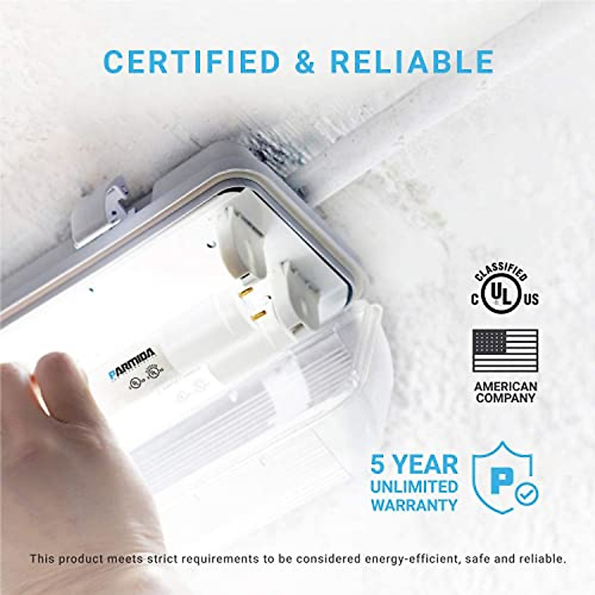 PARMIDA 20-Pack 4FT LED T8 Hybrid Type A+B Light Tube, 18W, Plug & Play or Ballast Bypass, Single-Ended OR Double-Ended Connection, 2200lm, Frosted Cover, T8 T10 T12, UL - 3000K