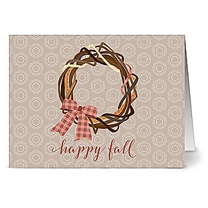 Note Card Cafe Autumn Cards with Kraft Envelopes | 72 Pack | It's Fall Y'all Designs | Blank Inside, Glossy Finish | Holiday, Winter, Christmas