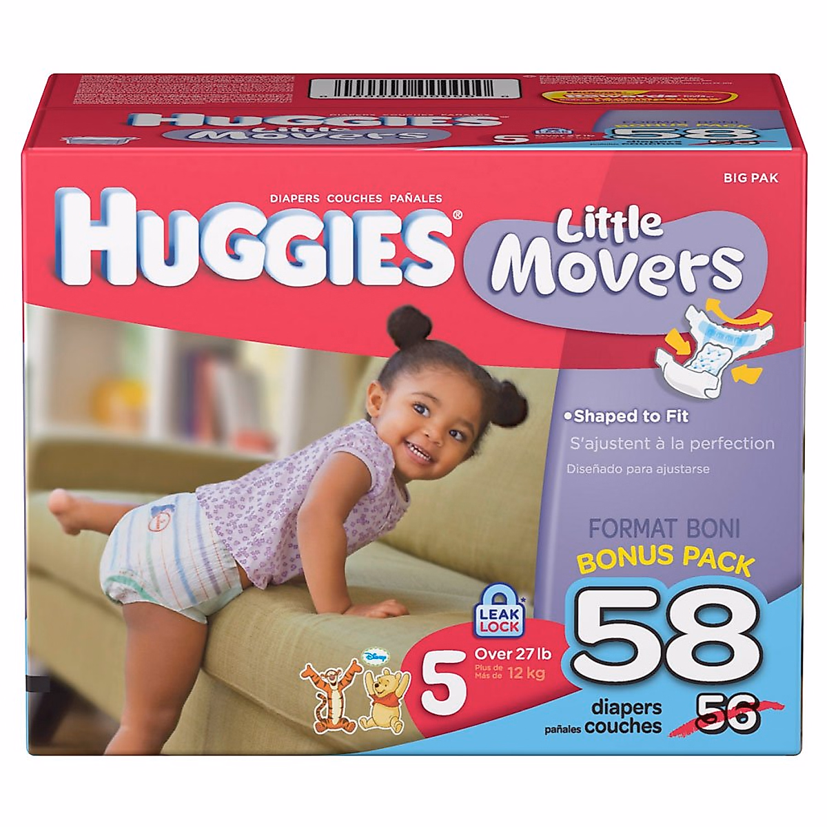 Huggies Little Movers, Size 5, 58 Count (Packaging May Vary)