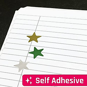 8 Colors, 1000 Pack, Foil Star Metallic Stickers, 0.6" Diameter
