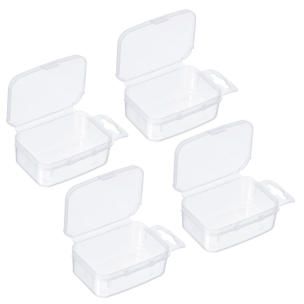 PATIKIL Fishing Tackle Accessory Box, 4 Pack Plastic Fish Lure Bait Hooks Storage Organizer Container, Clear