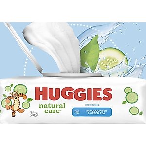 HUGGIES Refreshing Clean Baby Wipes, Disposable Soft Pack (8-Pack, 448 Sheets Total), Scented, Alcohol-Free, Hypoallergenic, Size 1