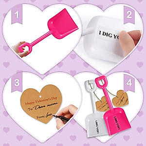 24 Pack Valentine's Greeting Cards With Plastic Toy Shovels,24 I Dig You Stickers,24 Ropes,24 Valentines Day Cards,Prizes For School Classroom,Kids Exchange Gifts,Party Favors,Kids Sand Shovels