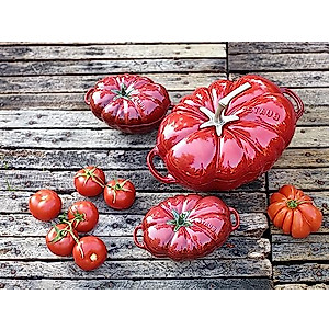 STAUB Ceramics Dutch Oven 16-oz Petite Tomato Cocotte, Cherry