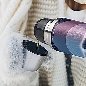 Stainless Steel Leather Vacuum Insulated Mug Jellyfish Thermos Water Bottle for Hot and Cold Drinks Kids Adults 16 Oz