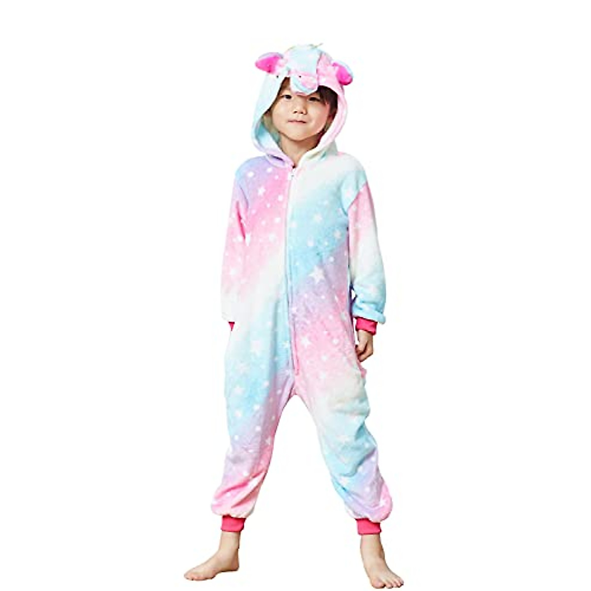HQFURS Kids Unisex Unicorn Costume Animal Onesie Pajamas Halloween Christmas Gifts 10t