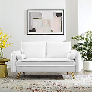 Modway Revive Performance Velvet Loveseat, White