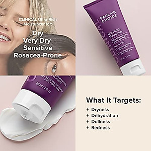 Paula's Choice CLINICAL Ultra-Rich Face Moisturizer with Jojoba, Coconut Oil & Shea Butter, Redness-Prone, Dry, Sensitive Skin, 2 Ounce