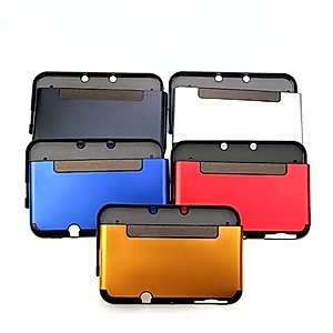 NSLikey Front Back Faceplate Aluminum Hard Protective Housing Shell Protector Cover Case for New 3DS XL LL Game Accessories Repalcement (Gold)