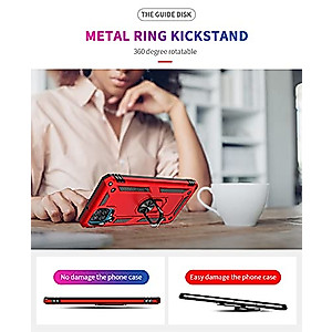 SunRemex Samsung A12 Case，Galaxy A12 Case with Tempered Glass Screen Protector，Kickstand [Military Grade] 16ft.Drop Tested Protective Cover for Samsung Galaxy A12 5G （2021）.(Red)