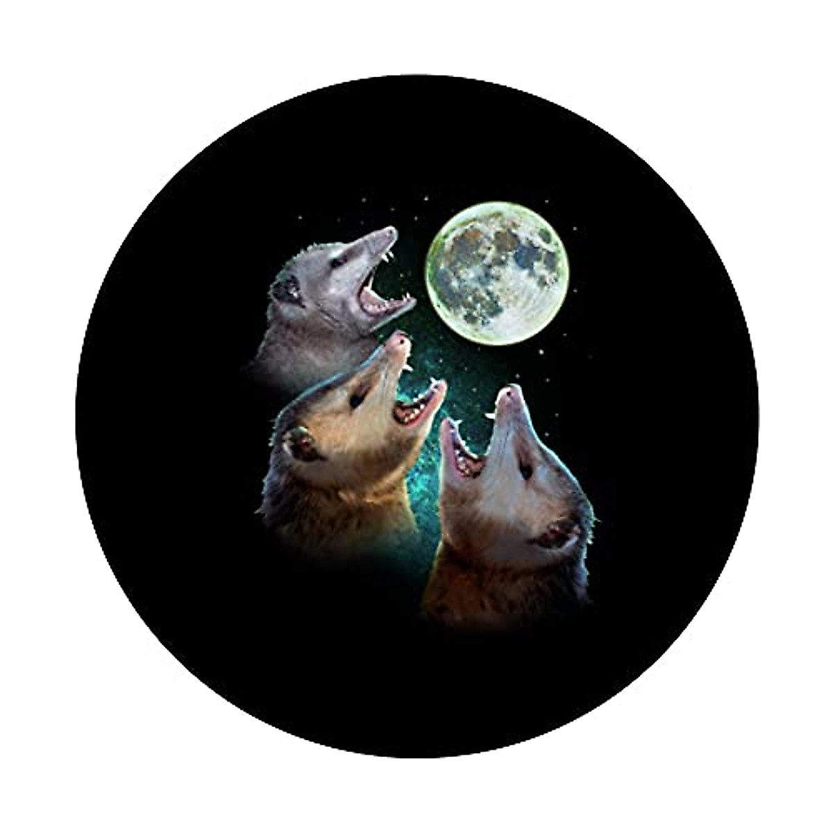 Three Opposum Moon With 3 Possums And Dead Moon Costume PopSockets Swappable PopGrip