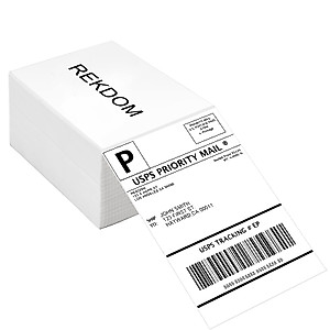 REKDOM 4X6'' Direct Thermal Labels (Pack of 500 Labels), Commercial Grade Self-Adhesive Shipping Labels, Compatible with REKDOM, LabelRange, Zebra, Rollo, MUNBYN, etc.