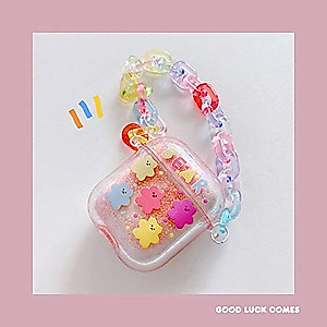 VARWANEO for Airpods 12 Bracelets Lanyard Chain Strap Liquid Quicksand Case for Apple Airpods pro Wireless Earphone Cover Chaging Box (4)