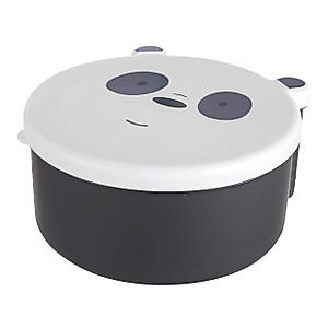 MINISO We Bare Bears Plastic Food Container 4 Pcs Set,Food Storage Box with BPA-FREE Leakproof Bento Lunch Box with Lids for Adults Kids (Panda)