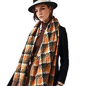 Qyx Winter Cashmere Solid Color Scarf-Fashion Women's Large Warm Shawls and Wraps-Adult Long Classic Scarf Gift for Lover