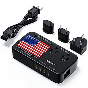 TryAce 2200W Exclusive Voltage Converter and 10A Travel Adapter with 4-Port USB,Power Converter Step Down 220V to 110V for Hair Dryer/Straightener/Curling Iron,US/UK/EU Plug