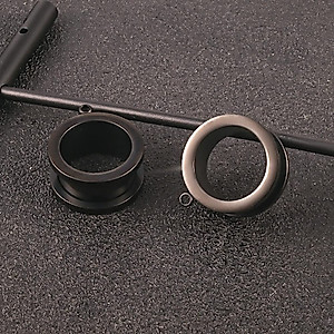 DOEARKO 4PCS 6mm-30mm Fashion Ear Piercing Tunnels DIY Ear Gauges 316 Stainless Steel Hypoallergenic Earrings Plugs for Ears Expander Body Jewelry (8mm(0G), Black)