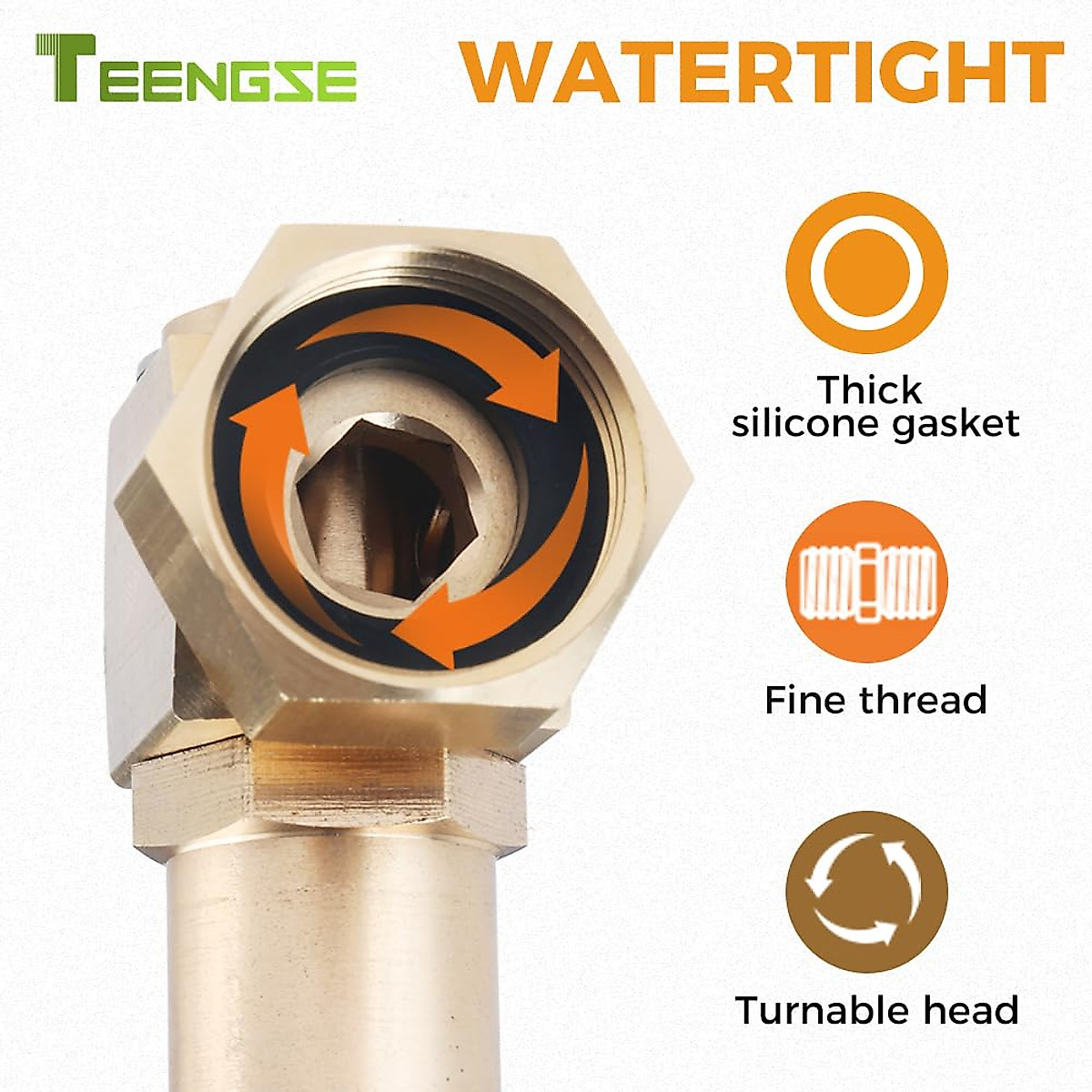 TEENGSE Hose Reel Swivel Fittings, Brass Garden Hose Adapter, Swivel Hose Reel Replacement Parts for Garden Hose Reel Cart