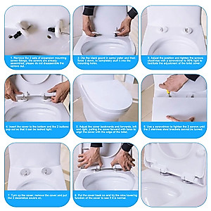 Colomira Toilet Seat Fixings, 2 Pcs Universal Quick Release Toilet Seat Fittings, Stainless Steel Toilet Seat Screws Kit for WC Toilet Blind Holes