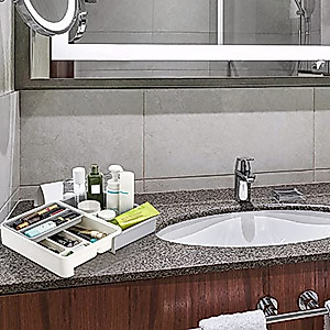 Suwimut 2 Pack Expandable Drawer Organizer, Flatware Drawer Tray Silverware Organizer Utensil Holder Cutlery Tray with Drawer Dividers for Kitchen Utensils and Flatware, Office, Bathroom