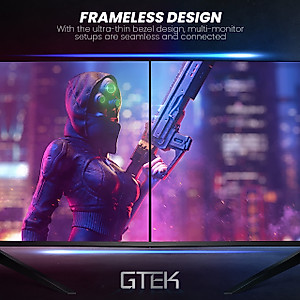 GTek 240Hz Gaming Monitor, 27 Inch Frameless Display Full HD 1920 x 1080P, Curved 1800R, VA 1ms MPRT, FreeSync, Speakers, DisplayPort/HDMI, VESA - F2740C
