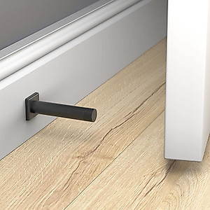 National Hardware N830-526 Reed Door Stop, 3", Matte Black with Matte Black Tip