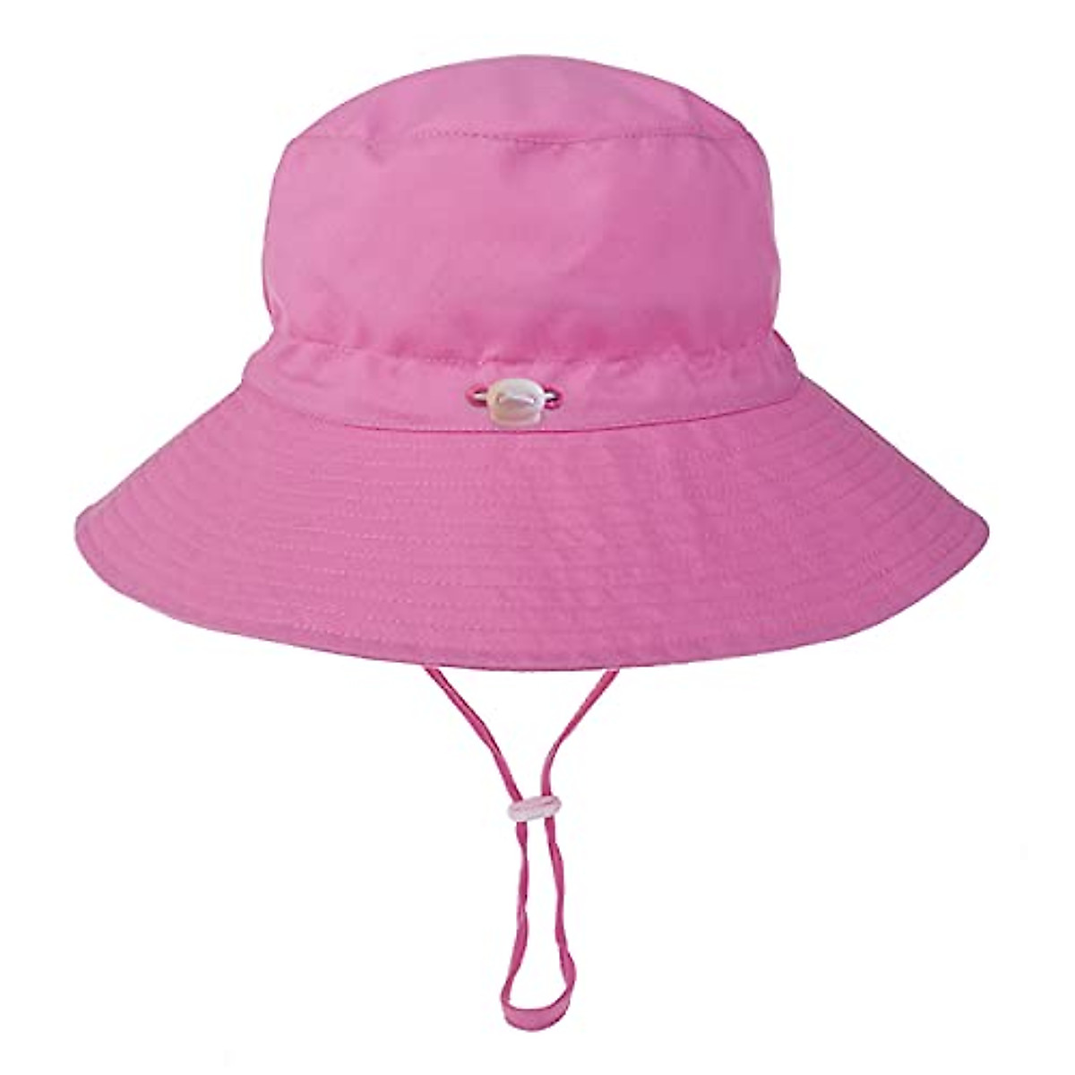 Baby Sun Hat Toddler UPF 50+ Summer Sun Protection Wide Brim Bucket Hat Baby Girl Beach Hat Boy Kids Adjustable Cap(Pink, XS)