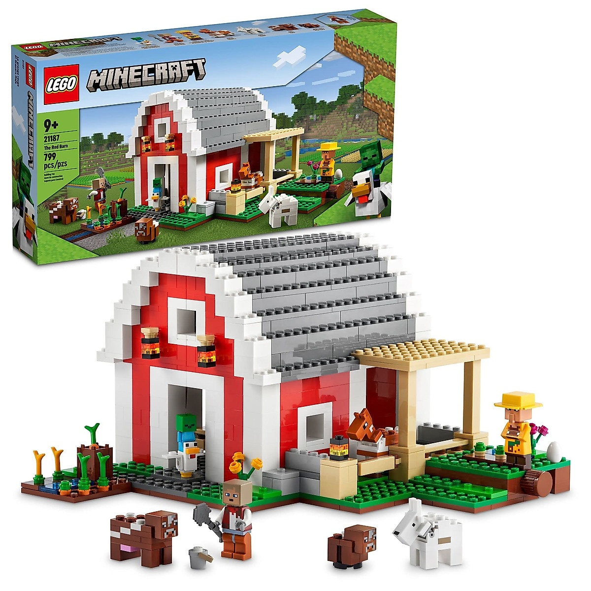 LEGO Minecraft The Red Barn 21187 Building Toy Set for Kids, Girls, and Boys Ages 9+ (799 Pieces)
