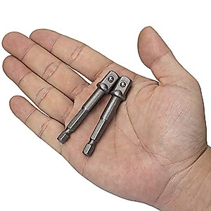 OIIKI 6 Pack 3/8 inch(10mm) Square Socket Adapter Bit Set, Impact Driver Power Bits for Automotive DIY-1/4 Hex Shank