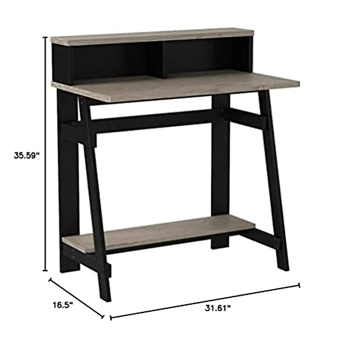 Furinno Simplistic A Frame Computer Desk, Black/French Oak Grey