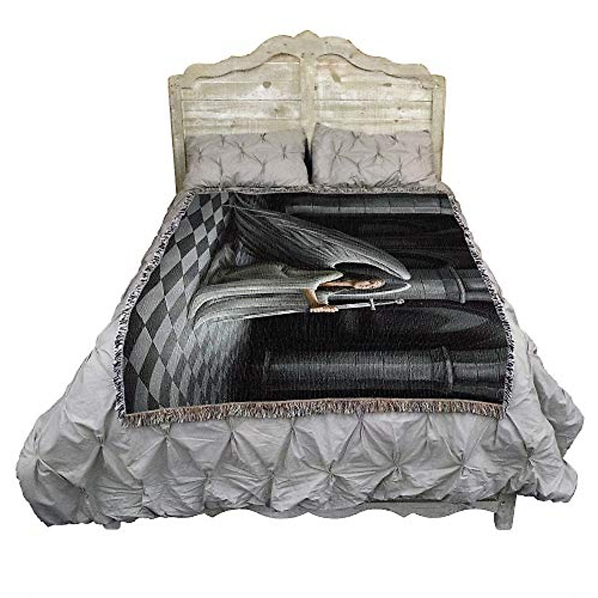 Pure Country Weavers The Blessing Angel Blanket by Anne Stokes Gothic Collection - Gift Fantasy Tapestry Throw Woven from Cotton - Made in The USA (72x54)