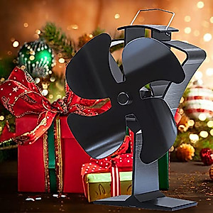 HAWCAFU Wood Stove Fan 4 Blades Fireplace Fan Heat Stove Fan Pellet Stove Fan for Fireplace/Burner/Logs/Fireplace