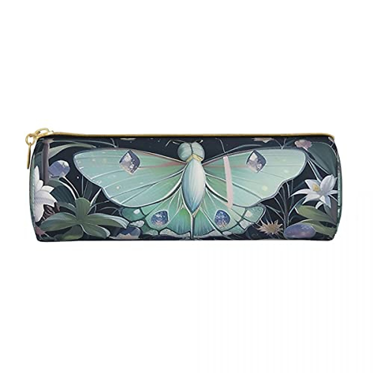 QICENIT Butterfly Pencil Case for Women Pen Pouch Cylinder Small Carrying Box for Adult With Smooth Zipper Simple Durable Lightweight for Office Organizer Storage Bag