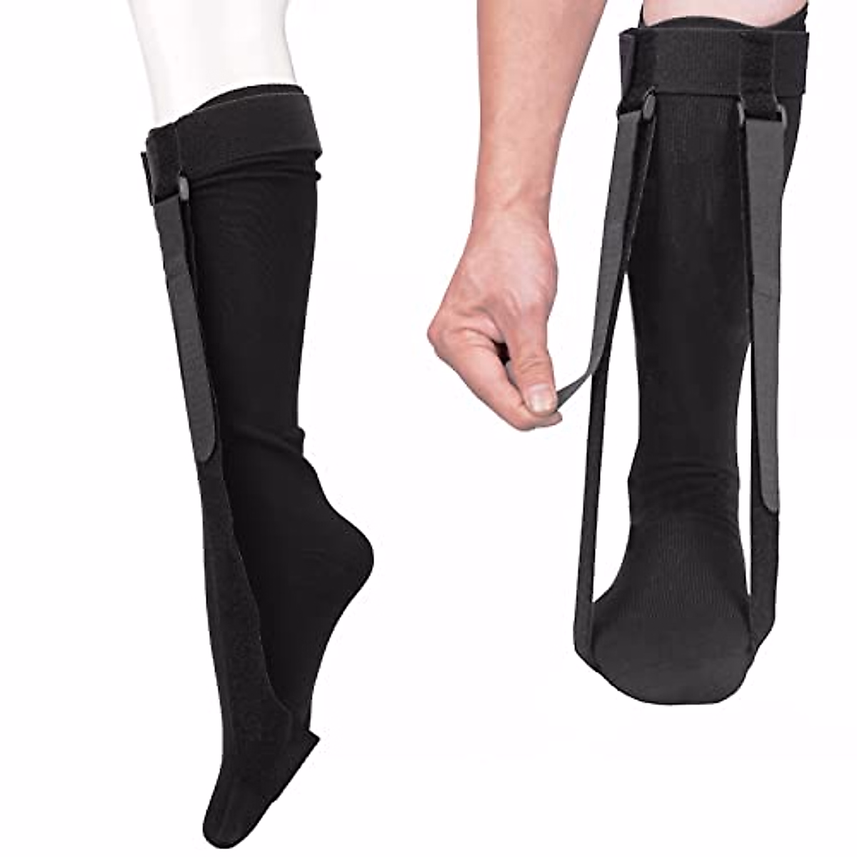 Pain Relief Plantar Fasciitis Night Splint Sock, Dual Strap Design, Dorsiflexion, Compression Socks, Premium Materials, Simple Operation, Fine Workmanship (S)