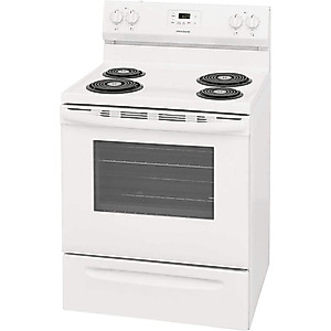 Frigidaire FCRC3012AW 30" Electric Range with 4 Coil Elements 5.3 cu. ft. Oven Capacity Store-More Storage Drawer Electronic Kitchen Timer in White