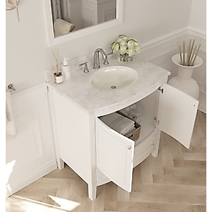 Laviva Estella 32 - White Cabinet White Carrara Marble Countertop