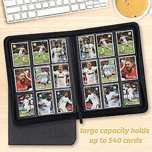 Foalgo 9 Pocket Card Binder, Premium Zip Trading Card Binder, 540 Double Sided Pocket PU Collection Binder, Collector Album, Card Folder for MTG, TCG, Sports Cards (Black)
