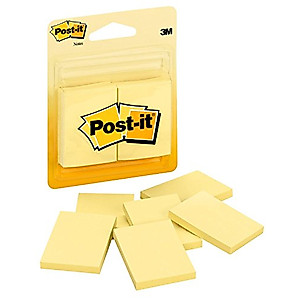 Post-it Mini Notes, 1.5 in x 2 in, 6 Pads, America's #1 Favorite Sticky Notes, Canary Yellow, Clean Removal, Recyclable (2031)