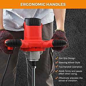 BEAMNOVA Electric Handheld Cement Mixer 2100W Concrete Mixer Machine Industrial Portable Hand Paint Stirrer for Mixing Feed, Oil Paint, Resins