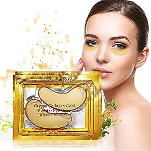 DELISOUL 30 Pairs 24K Gold Collagen Under Eye Masks Crystal Eye Patches Gel Moisturizing Anti Aging Hydrating Reducing Puffiness Dark Circles and Wrinkles Eye Pads for Women and Men