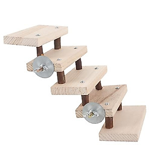 POPETPOP Hamster Climbing Ladder Parrot Toys Wood Ladder Hamster Bridge Guinea Pig Ladder Reusable Hamster Ladder Chinchilla Cage Landscaping Ladders Rat Ladders Rat Toys Wooden Log