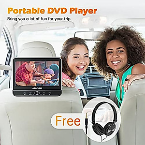 Car DVD Player with Headrest Mount,Arafuna 10.5" Headrest DVD Player for car with HDMI Input, Portable DVD Player for Car Support 1080P HD Video, USB/SD,Regions Free, Last Memory