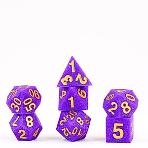 FanRoll 16mm Sharp Edge Silicone Rubber Poly DND Dice Set: Regal Ricochet, Role Playing Game Dice for Dungeons and Dragons
