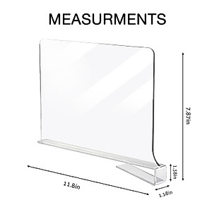 Generic Acrylic Shelf Dividers - 8Pcs Closet Shelf Divider Organizer - Adjustable Separator Clear Dividers for Shelves Wooden, Transparent