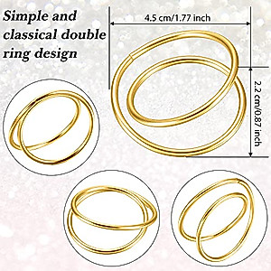 12 Pieces Gold Napkin Rings Metal Spiral Napkin Rings Buckles Simple Alloy Napkin Rings Serviette Napkin Holder Ring for Weddings, Receptions, Dinner Party, Banquet, Buffet Table Decor (Gold)