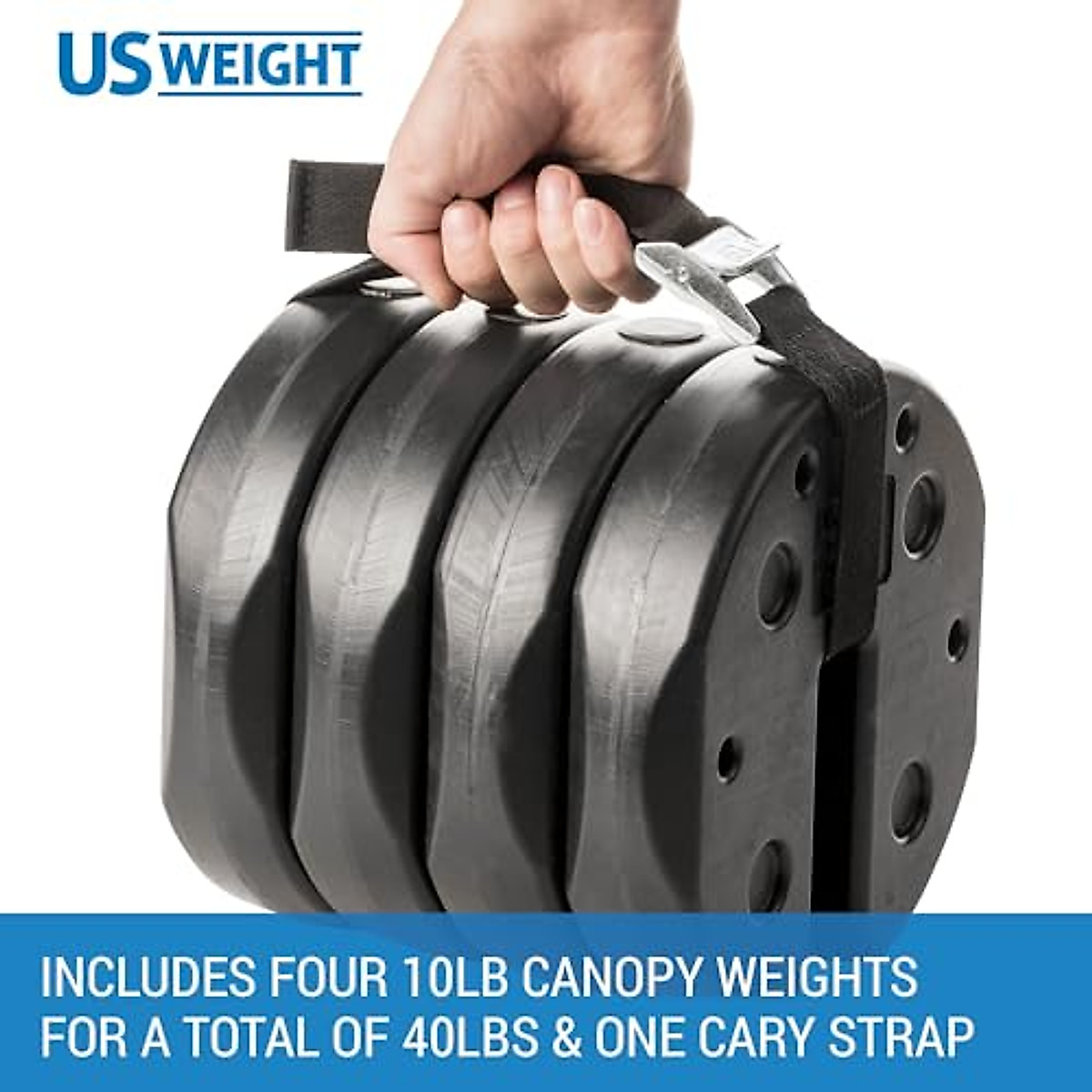 US Weight Tailgater Canopy Weights with No-Pinch Design for Easy, Safe Installation, and Removal to Secure Tents, Canopies, and Umbrellas at Outdoor Events