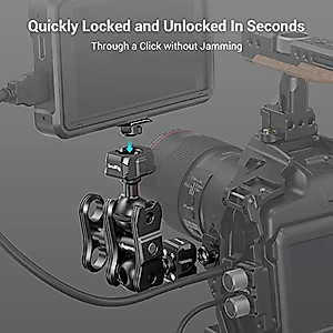 SmallRig Quick Release Ballhead Magic Arm 360° Rotation Articulating Magic Arm with 1/4" Screw, Drop-in HawkLock Camera Clamp for Field Monitor, Camera, Light, Max Load of 5kg, Aluminum Alloy - 3515B